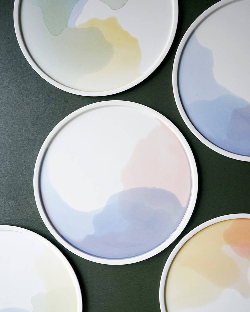 AQUA porcelain platters MIX - Set of 3 - Anna Badur