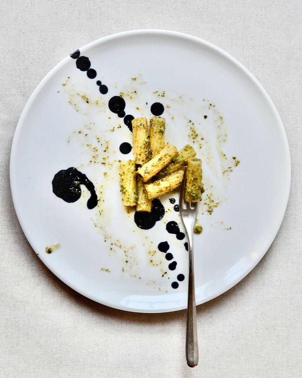 Sumi-e Ink blot porcelain plates - Maia Ming Designs