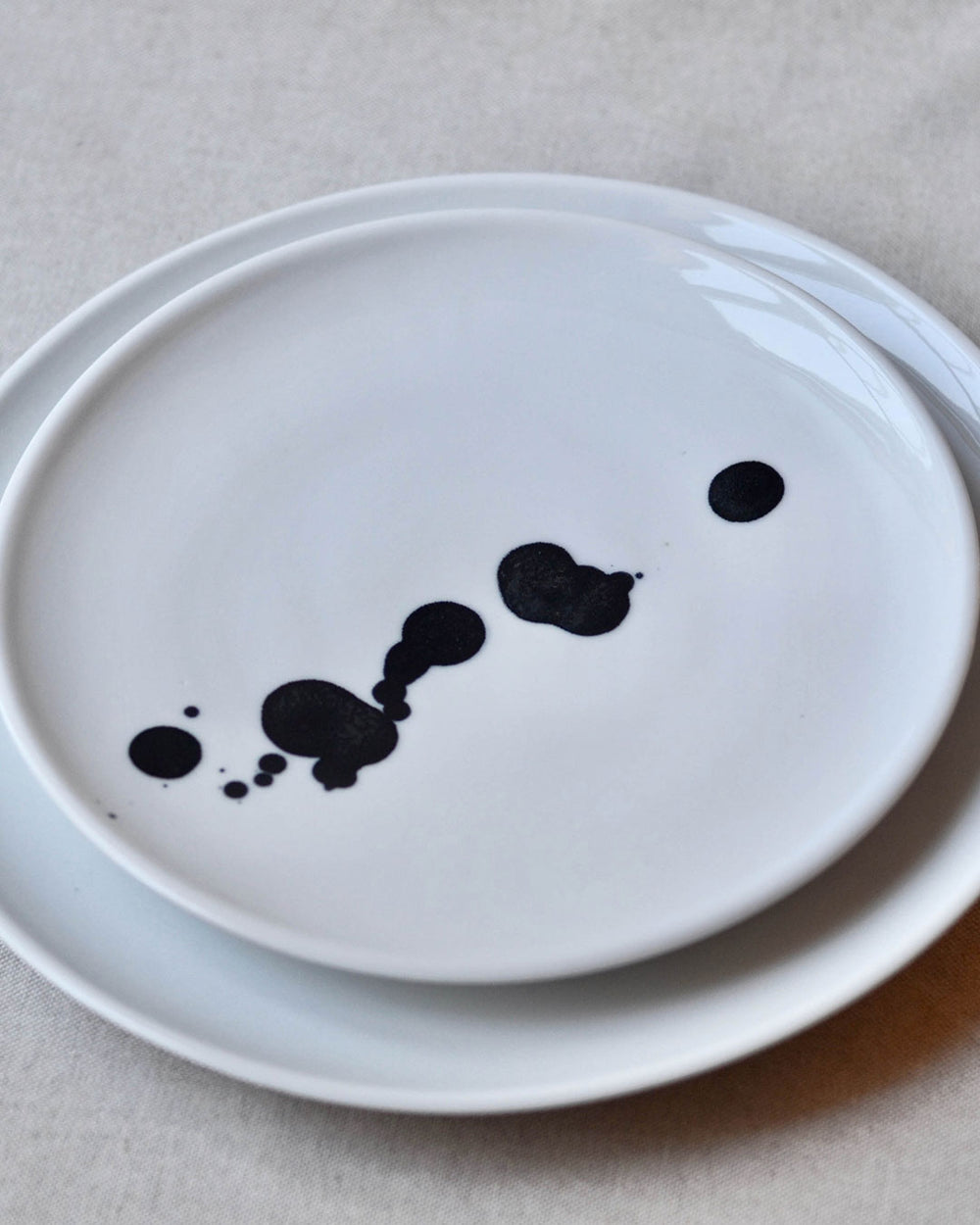 Sumi-e Ink blot porcelain plates - Maia Ming Designs