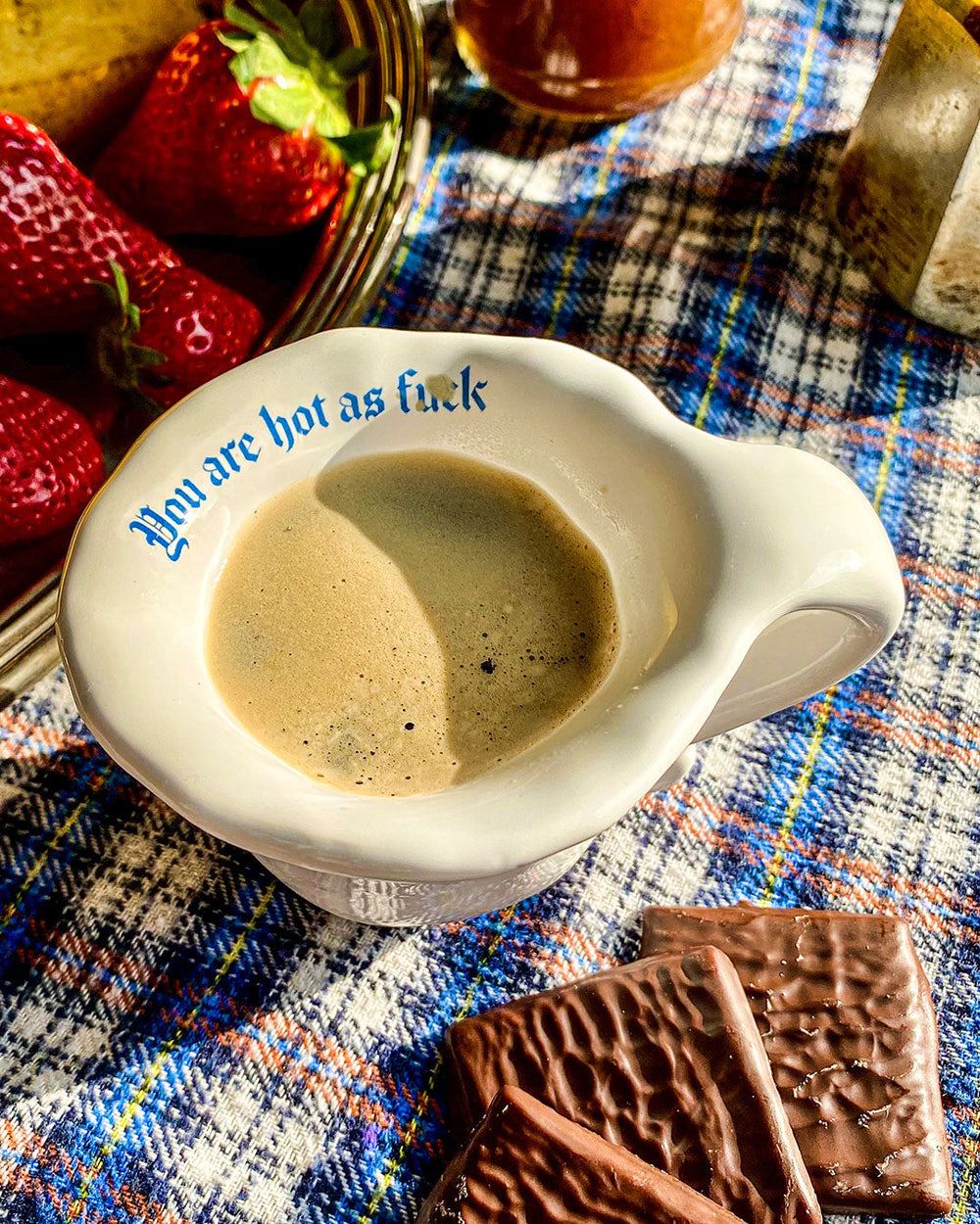 "Remind me your name" Sassy Espresso Cup - Incartato Ceramics