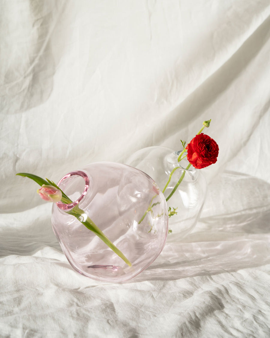 NUVOLA Glass Pink Vase - Studio Bojola